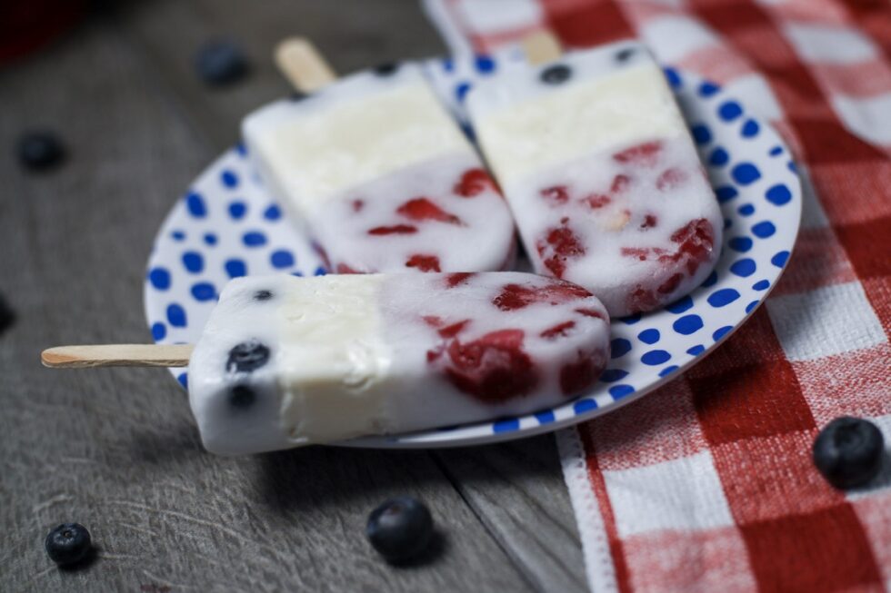 Red White and Blue Keto Creamsicle Popsicles - Trina Krug