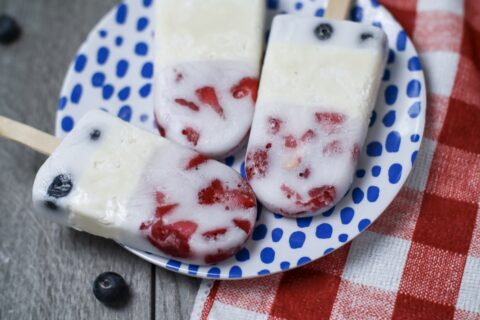 Red White and Blue Keto Creamsicle Popsicles - Trina Krug
