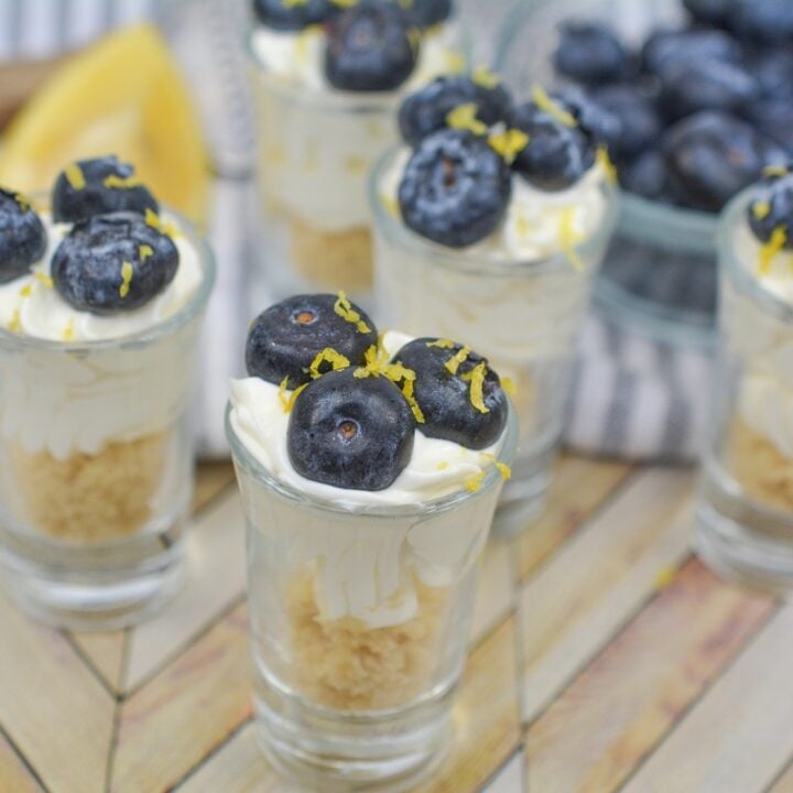 Keto Cheesecake Shooters with Blueberries - Trina Krug