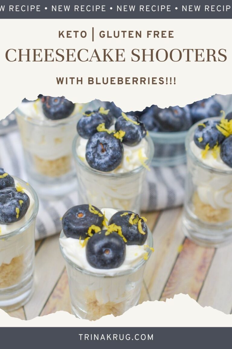 Keto Cheesecake Shooters with Blueberries - Trina Krug