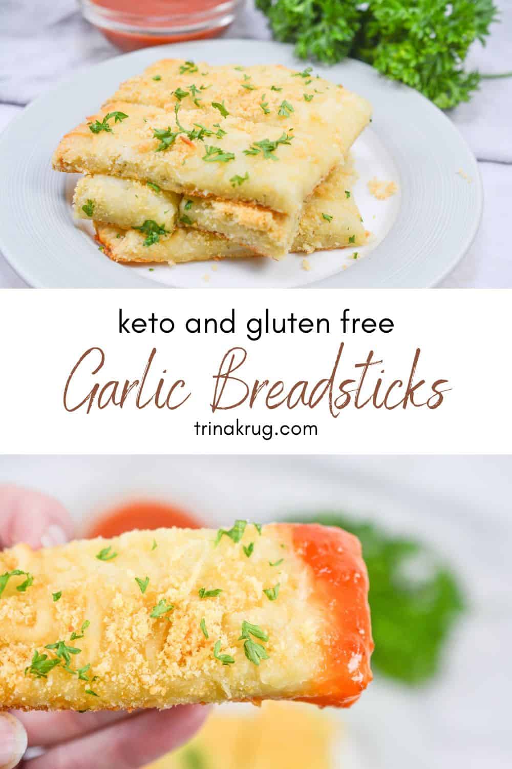 Keto Cheesy Breadsticks with Garlic - Trina Krug