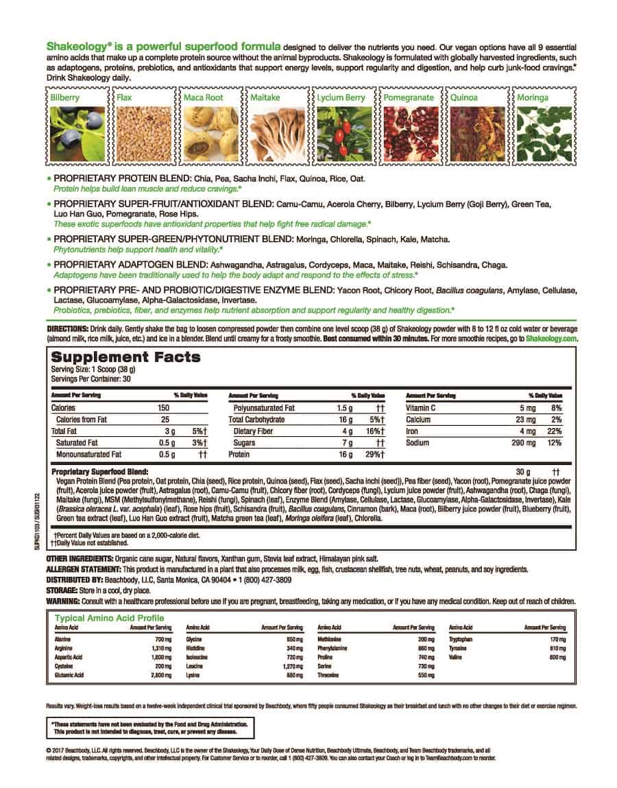 Shakeology Ingredients - Trina Krug